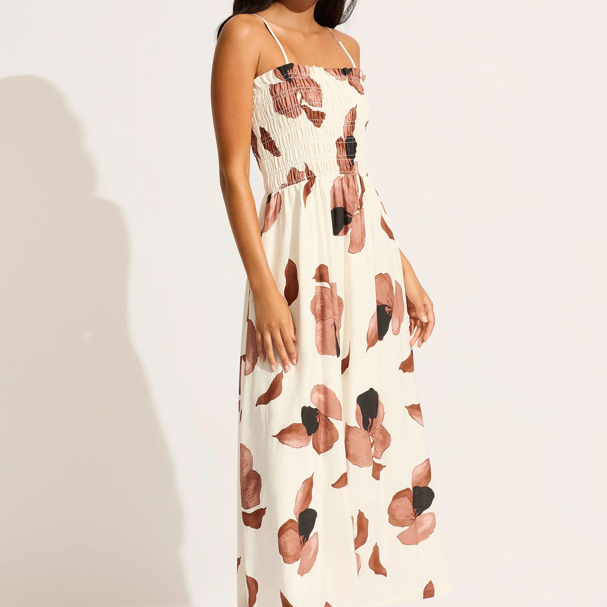 Secret Garden Shirred Maxi Dress - Black – Seafolly US
