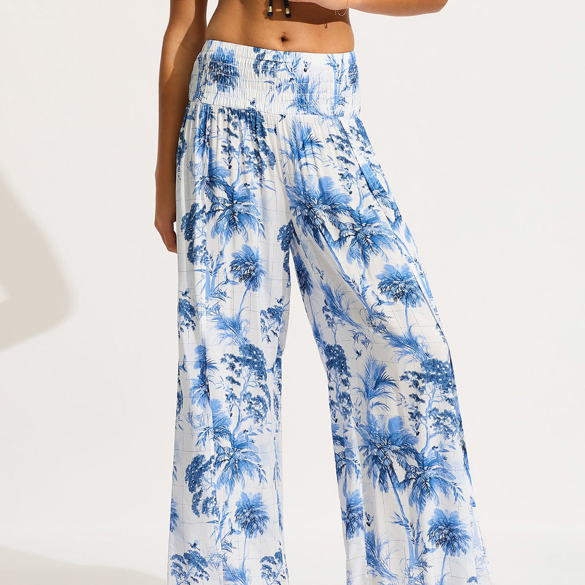 Marbella Shirred Waist Wrap Pant - White – Seafolly US