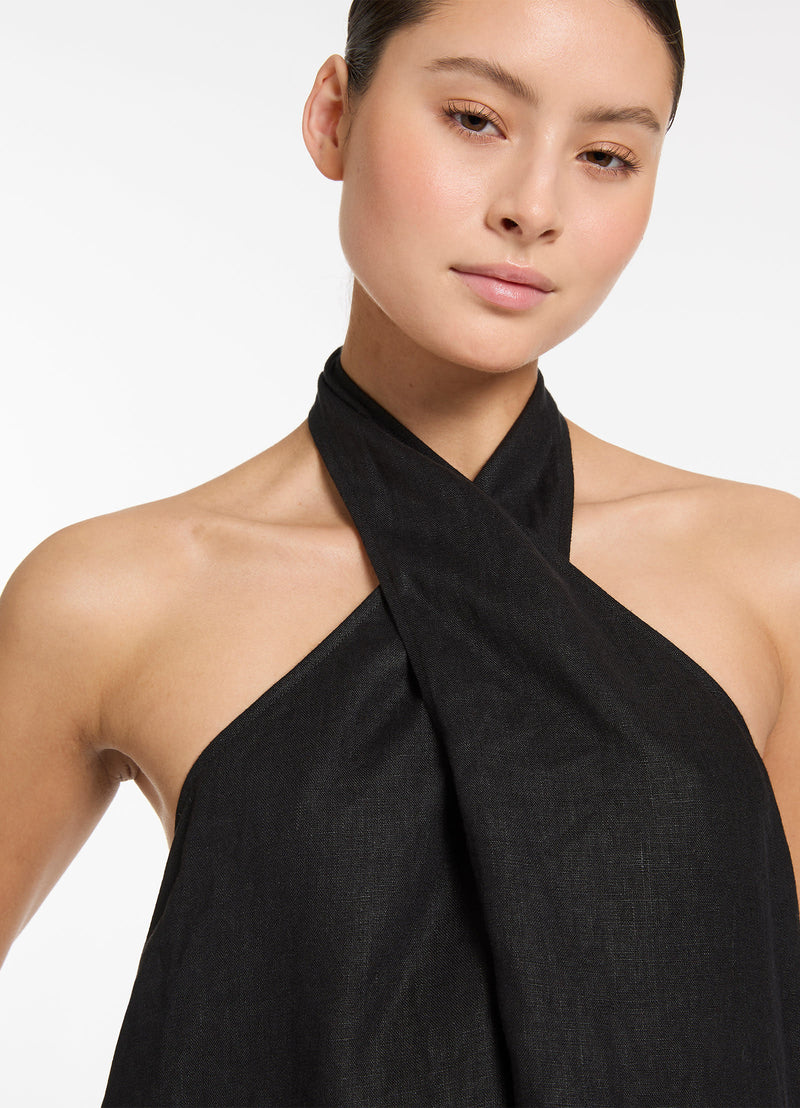 Jetset Low Back Halter Dress - Black – Seafolly US