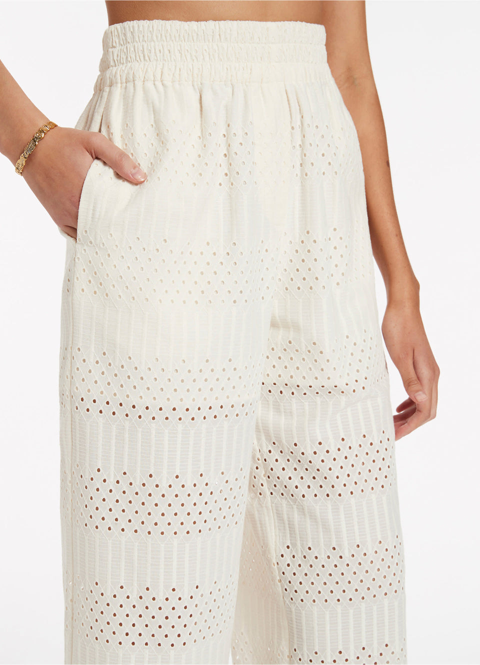 Broderie Wide Leg Pants - Cream – Seafolly US